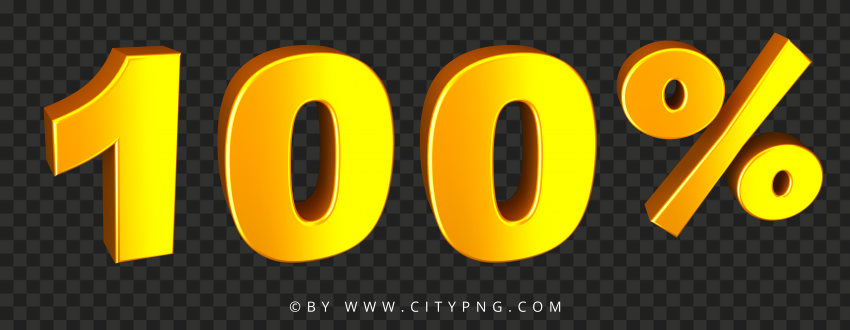 HD 100% One Hundred Percent Yellow Gradient PNG | Citypng