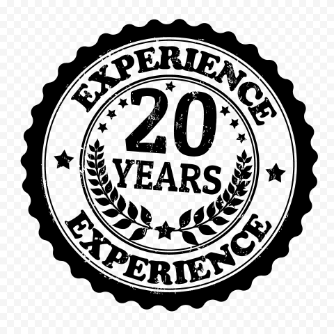 HD 20 Years Experience Black Stamp PNG | Citypng
