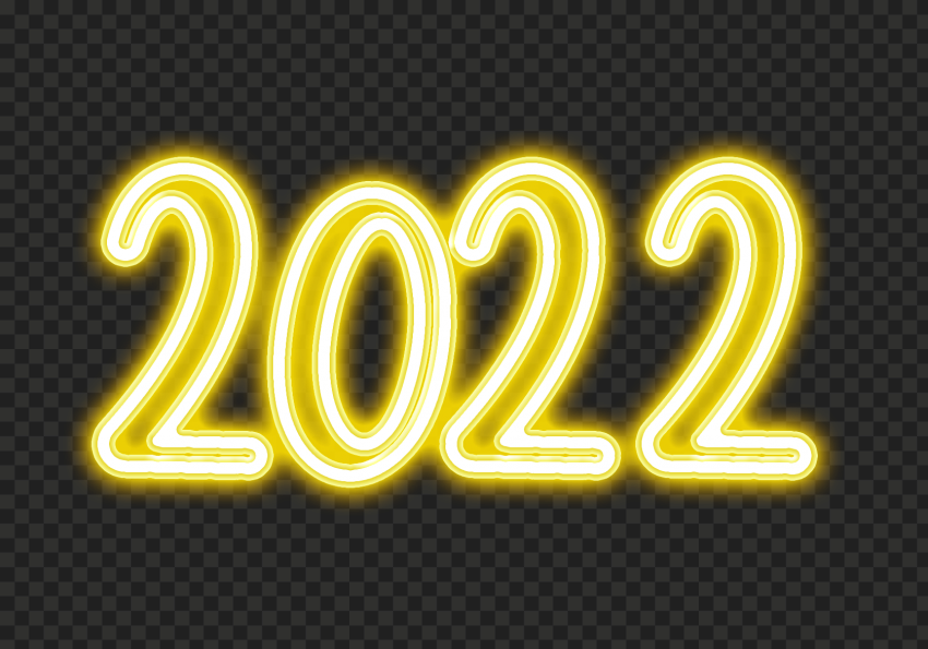 HD 2022 Yellow Neon Text Logo PNG | Citypng