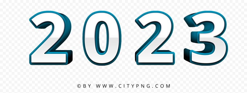 HD 2023 Blue 3D Text Logo PNG | Citypng