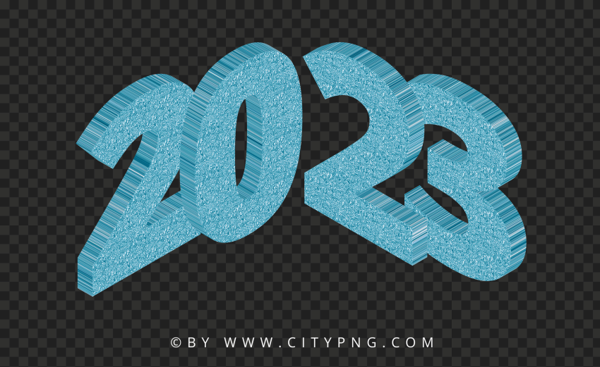 HD 2023 Blue Glitter 3D Text Transparent PNG | Citypng
