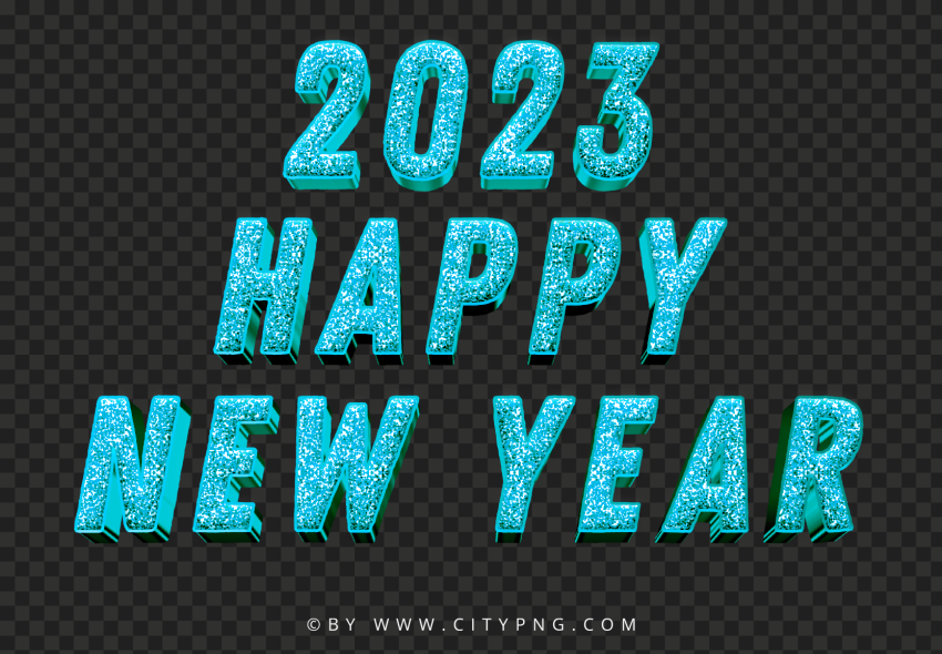 HD 2023 Blue Glitter Happy New Year Transparent PNG | Citypng