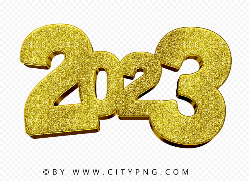 HD 2023 Gold Glitter Creative Design Transparent PNG | Citypng