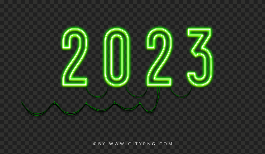 HD 2023 Green Neon Glowing Sign PNG | Citypng