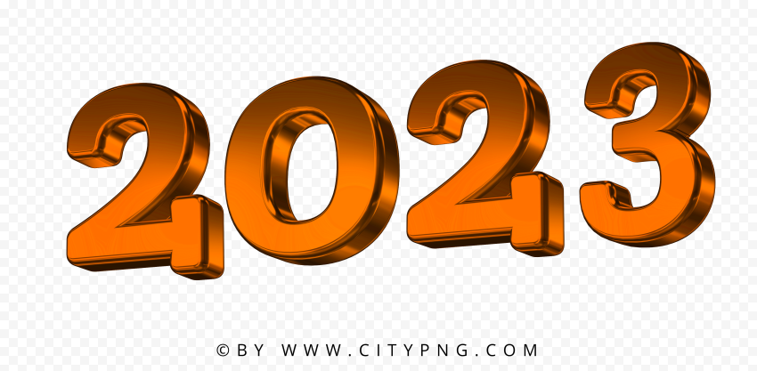 2023 Orange & White 3D Text Logo FREE PNG | Citypng