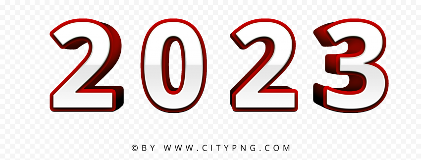 HD 2023 Red 3D Text Logo PNG | Citypng