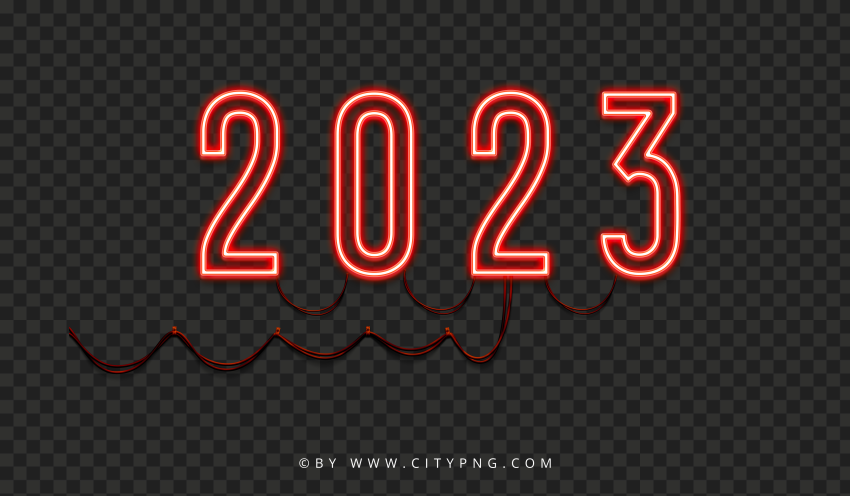 HD 2023 Red Neon Glowing Sign PNG | Citypng
