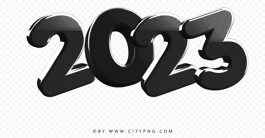 HD 3D Black 2023 Text Numbers PNG | Citypng