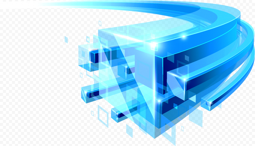 HD 3D Blue Technology Abstract PNG | Citypng