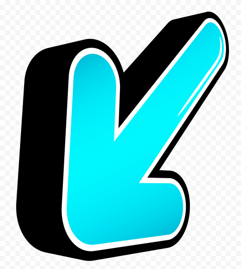 HD 3D Blue Turquoise Arrow Pointing Down Left PNG | Citypng