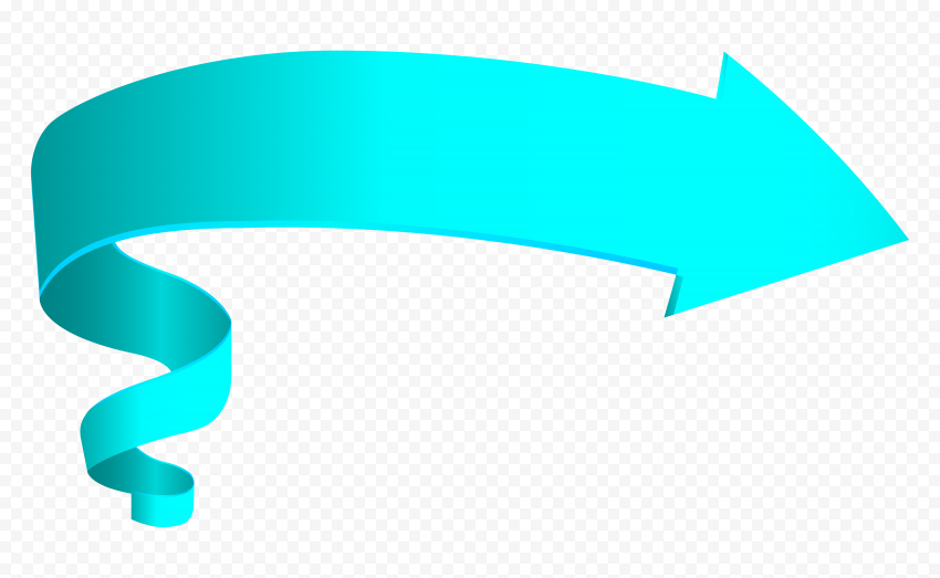 HD 3D Blue Turquoise Ribbon Arrow Banner Symbol PNG | Citypng