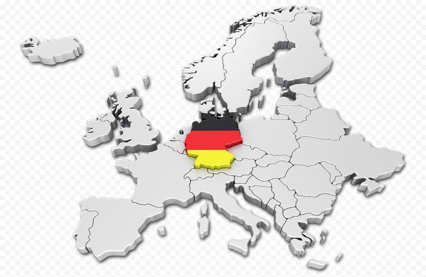 HD 3D Europe Map With Germany Flag PNG | Citypng