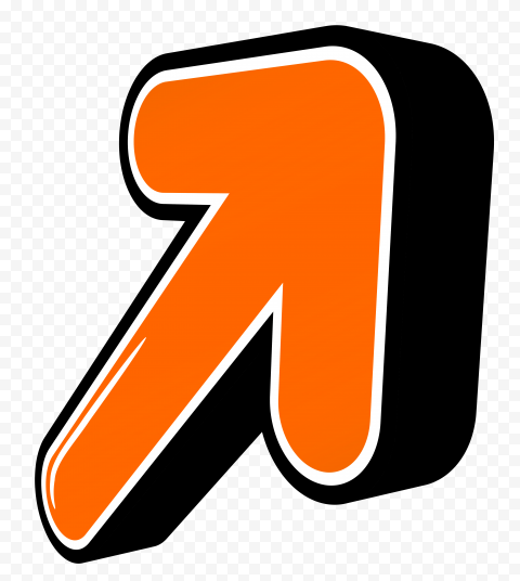 HD 3D Orange Arrow Pointing Top Right PNG | Citypng