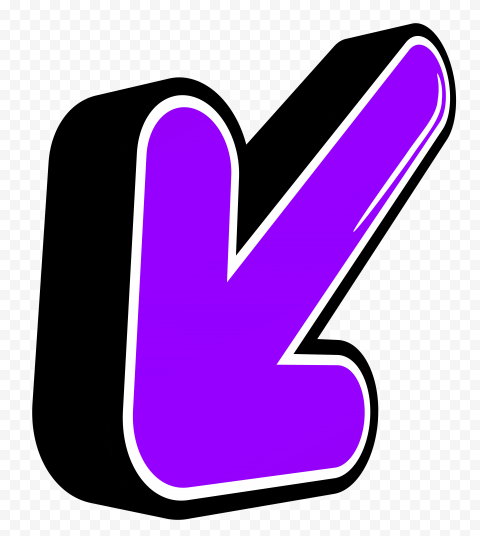 HD 3D Purple Arrow Pointing Down Left PNG | Citypng