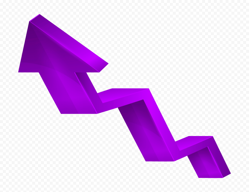 HD 3D Purple Increase Arrow Up Left PNG | Citypng