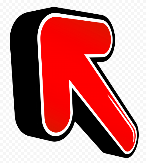 HD 3D Red Arrow Pointing Top Left PNG | Citypng
