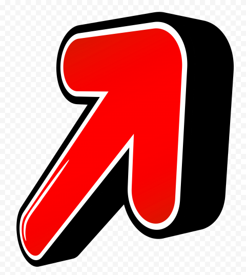 HD Red 3D Curved Arrow Pointing Up PNG | Citypng