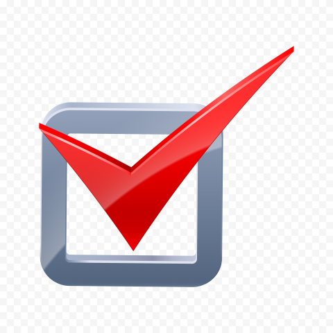 HD 3D Red Tick Mark In Silver Box Icon PNG | Citypng