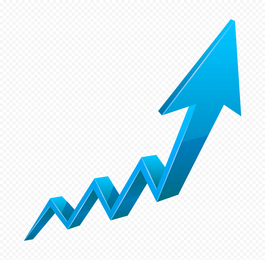 HD 3D Upward Growth Blue Arrow PNG | Citypng