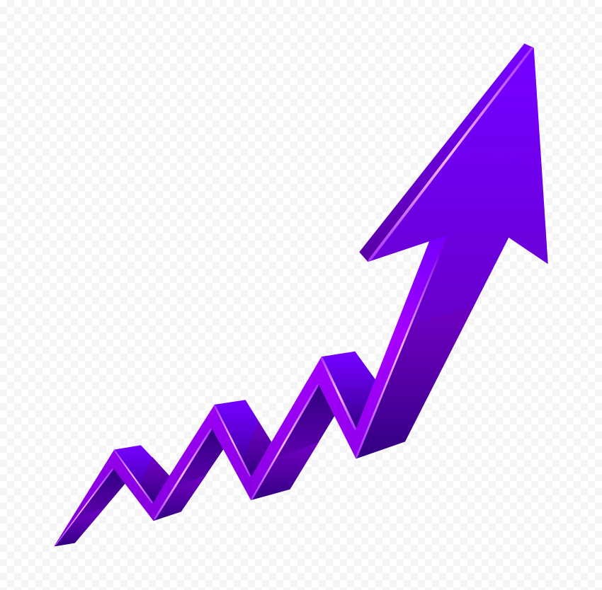 HD 3D Upward Growth Purple Arrow PNG | Citypng