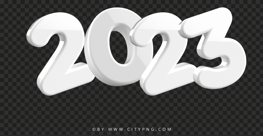 HD 3D White 2023 Text Numbers PNG | Citypng