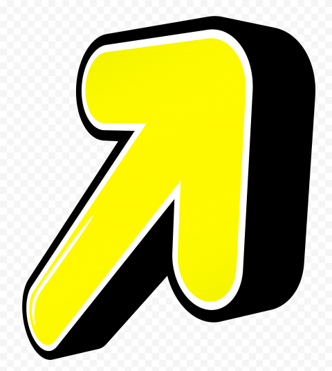 HD 3D Yellow Arrow Pointing Top Right PNG | Citypng