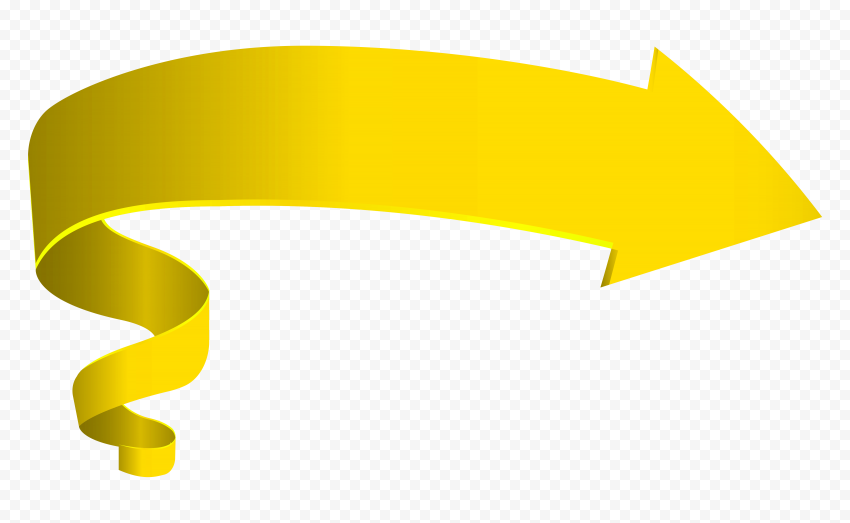 HD 3D Yellow Ribbon Arrow Banner Symbol PNG | Citypng