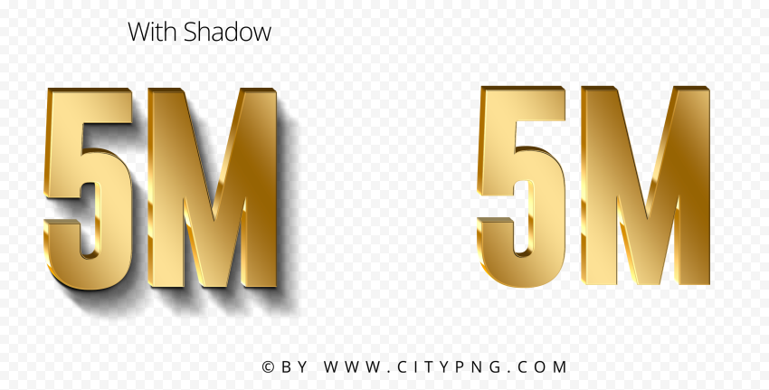 HD 5M Number Text Gold Effect Transparent PNG | Citypng