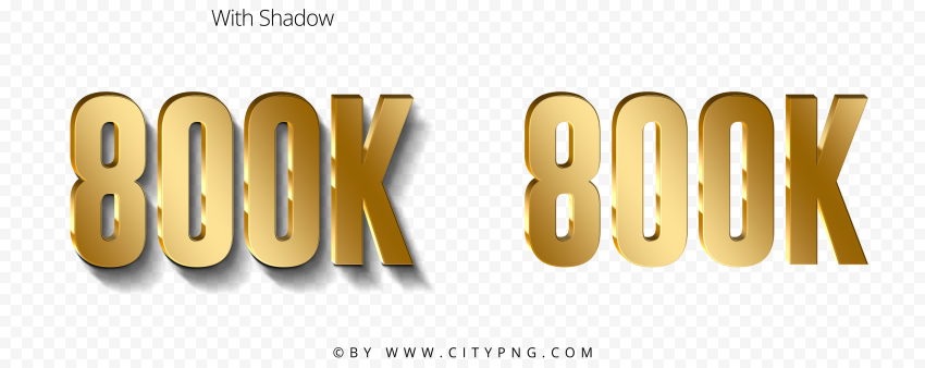 HD 800K Number Text Gold Effect Transparent PNG | Citypng