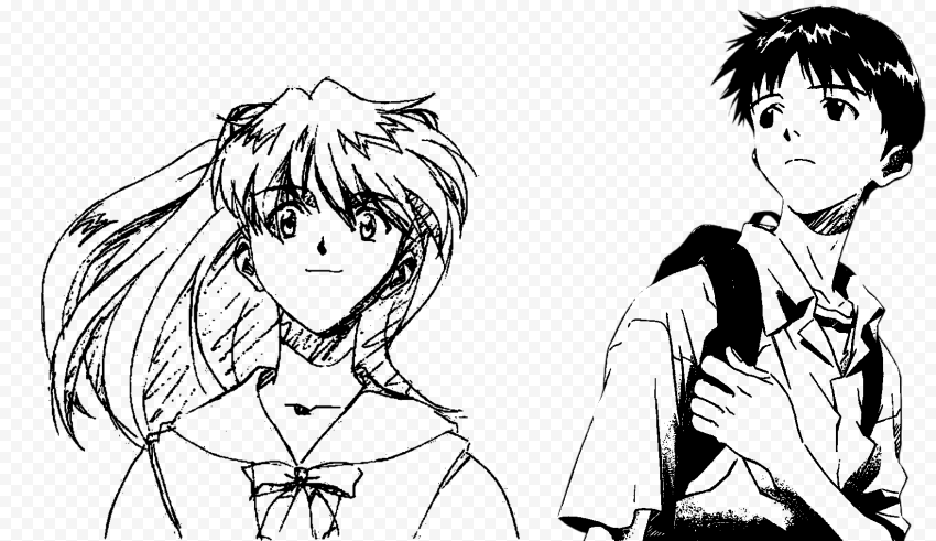 HD Asuka Langley Shinji Ikari Drawing PNG | Citypng