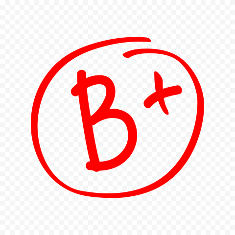HD B+ Grade Result Hand Drawn PNG | Citypng