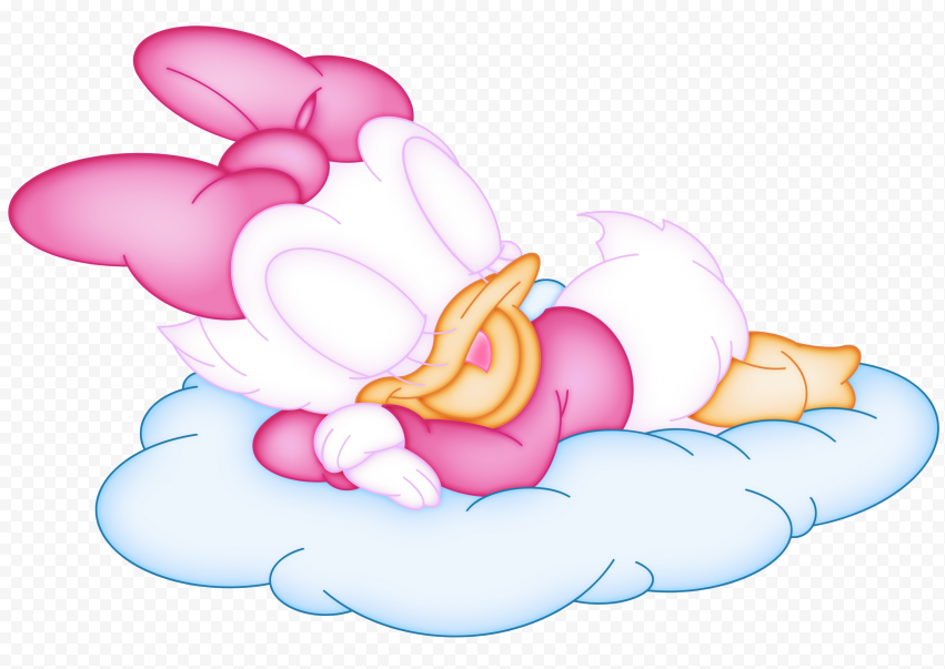HD Baby Daisy Duck Sleeping In The Cloud PNG | Citypng