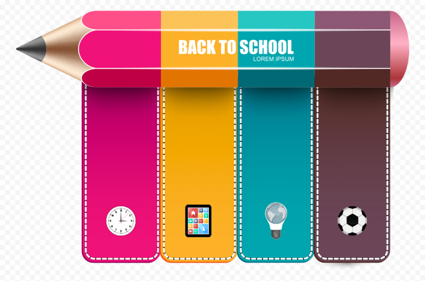 HD Back To School Pencil Graphic Illustration PNG | Citypng