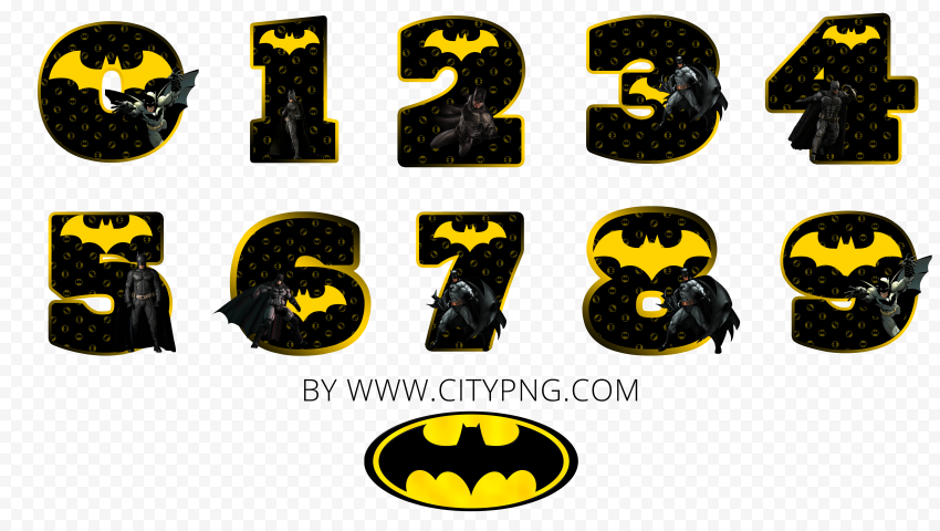 HD Batman Numbers Pack Free PNG | Citypng
