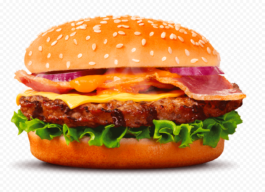 HD Beef Burger, Ham And Cheese Fast Food PNG | Citypng