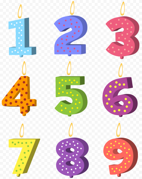 HD Birthday Numbers Candles Transparent PNG | Citypng