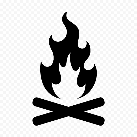 HD Black Bonfire Campfire Firewood Icon PNG | Citypng