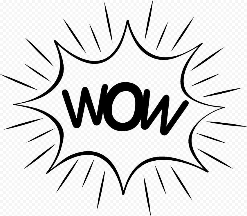 HD Black Comic Wow Expression Explosion PNG | Citypng