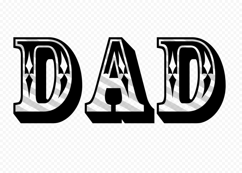 HD Black Dad Word Text PNG | Citypng