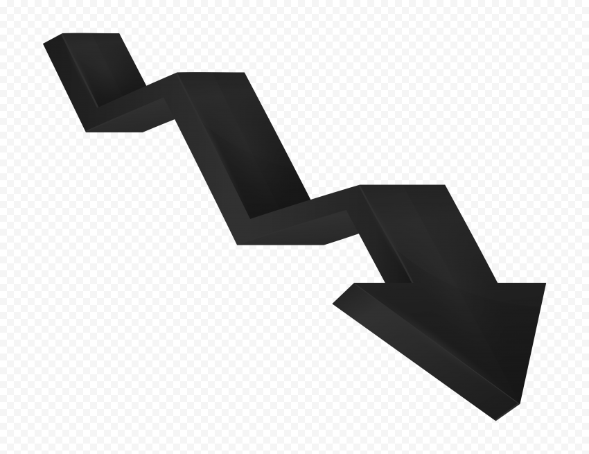 HD Black Down 3D Arrow PNG | Citypng