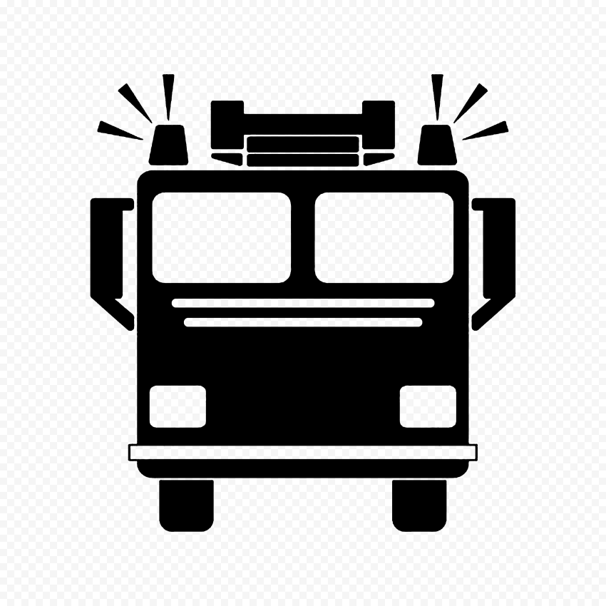 HD Black Fire Truck Front View Icon PNG | Citypng