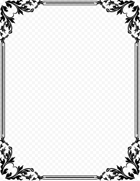 HD Black Floral Wedding Invitation Frame PNG | Citypng