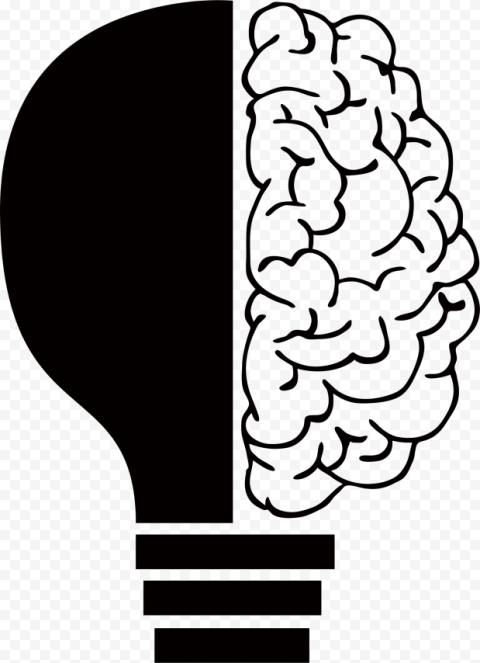HD Black Light Bulb Brain Idea Icon PNG | Citypng