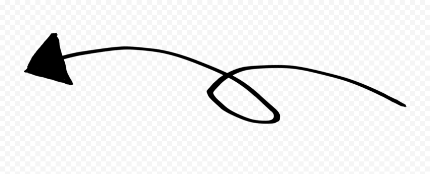 HD Black Line Art Drawn Arrow Pointing Left PNG | Citypng