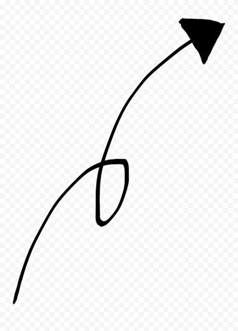 HD Black Line Art Drawn Arrow Pointing Top Right PNG | Citypng