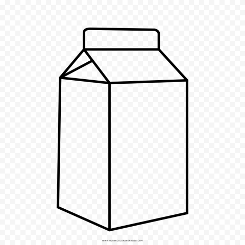 HD Black Line Outline Milk Carton Box PNG | Citypng