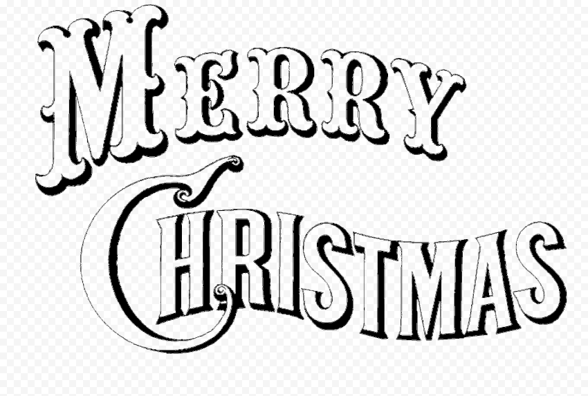 HD Black Merry Christmas Text Calligraphy Transparent PNG | Citypng