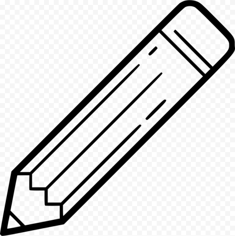 HD Black Outline Angle Pencil Icon PNG | Citypng