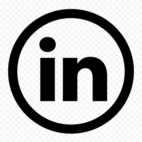 HD Black Outline Linkedin Round Icon PNG | Citypng