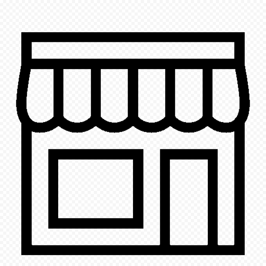 HD Black Outline Market Store Shop Icon Transparent PNG | Citypng
